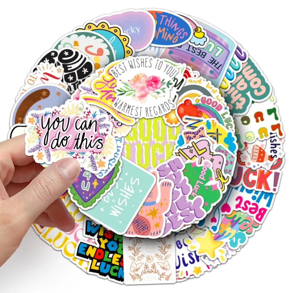 10-50Pcs-Blessing-English-Short-Sentence-Graffiti-Sticker-Decoration ...