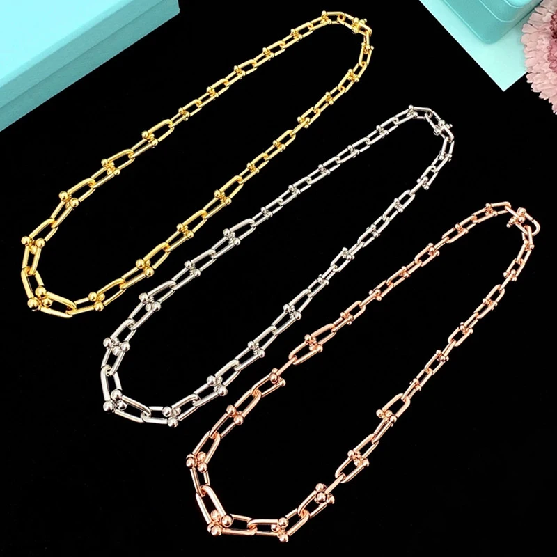 Classic-Design-S925-Sterling-Silver-U-shaped-Lock-Necklace-for-Women ...