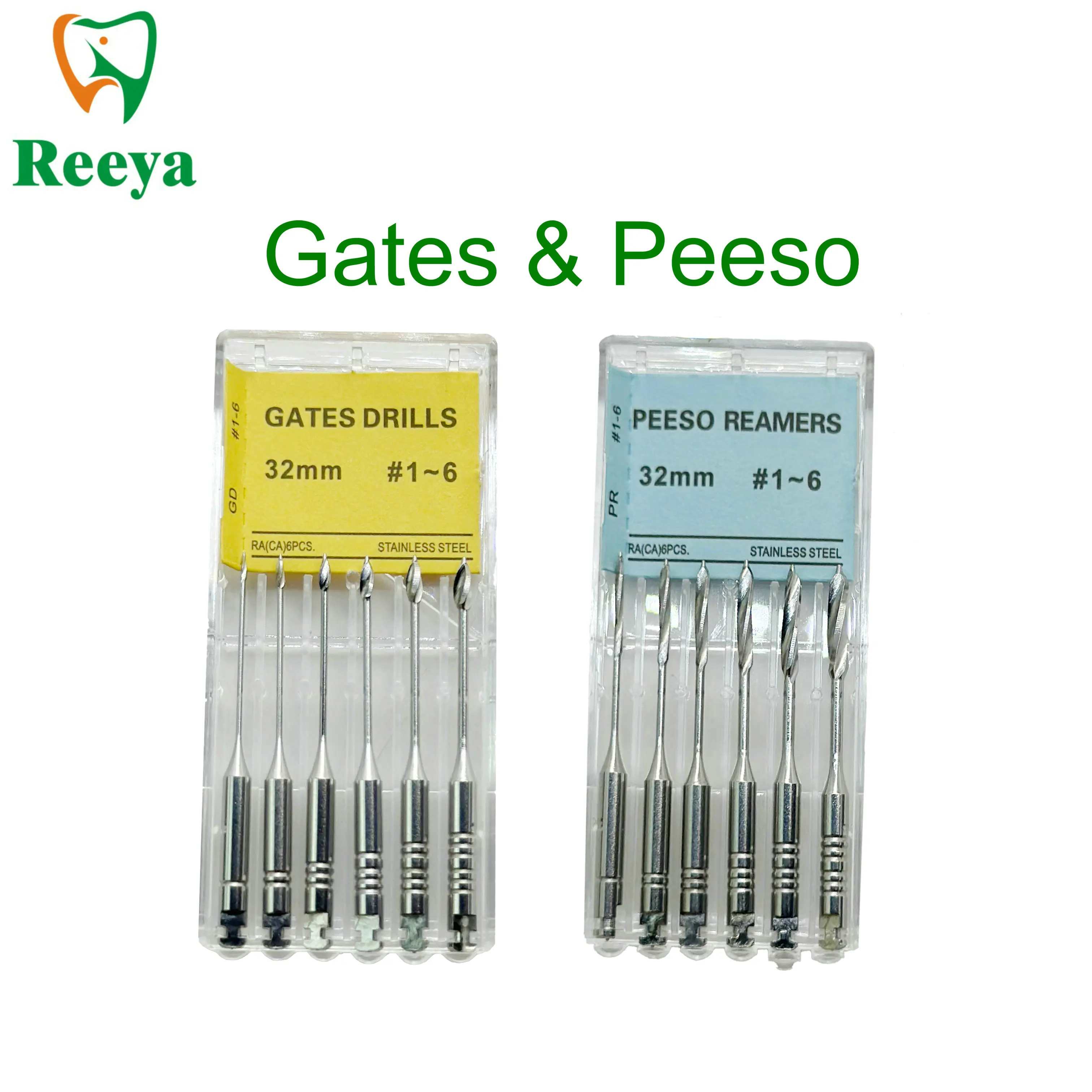 6pcs-Box-Dental-Gates-Drills-Peeso-Reamers-Endodontic-Drilling-Files ...