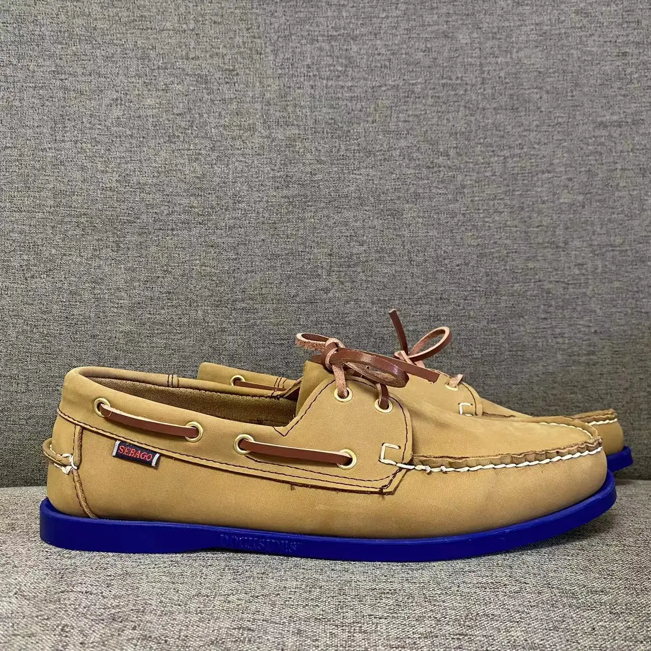 Authentic Sebago Docksides Shoes - Premium Leather Moc Toe Lace Up Boat ...