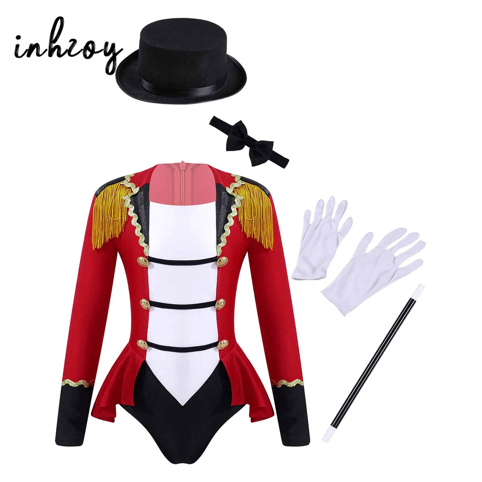 Circus-Ringmaster-Costumes-Kids-Girls-Long-Sleeve-Tassel-Gymnastics ...
