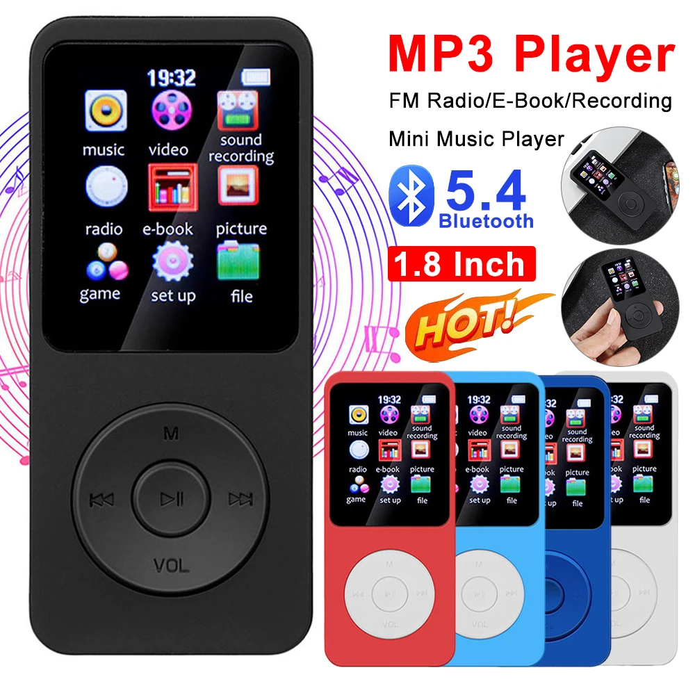 MP3 Player Portable Pocket Music Player Built-in Speaker Bluetooth 5.4 ...