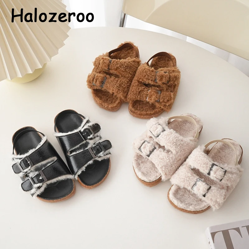 Sandalias de playa para bebés y niñas, chanclas de piel para niños, zapatos informales suaves ...