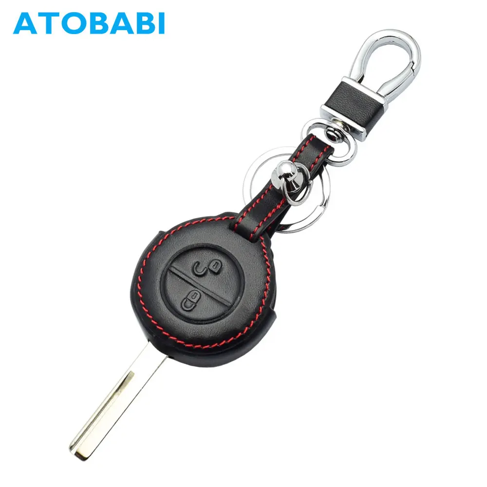 ATOBABI Leather Car Key Case Keychain For Mitsubishi Colt Warior ...