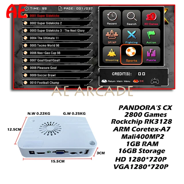 Pandora SagaCX/DX Arcade 5000 in 1 Jamma Motherboard CRT CGA VGA HDMI ...