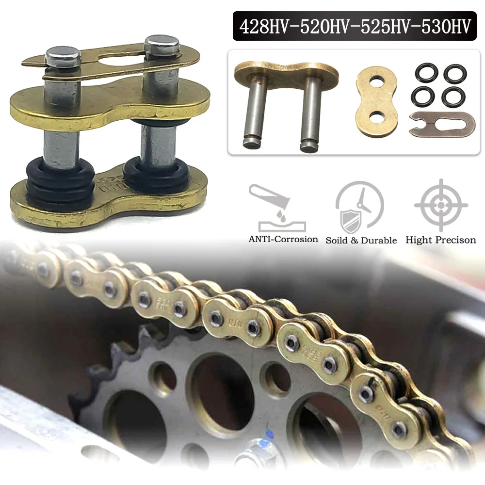Motorcycle-Drive-Chain-O-ring-Mater-Link-Gold-Rivet-Clip-Connector-for ...