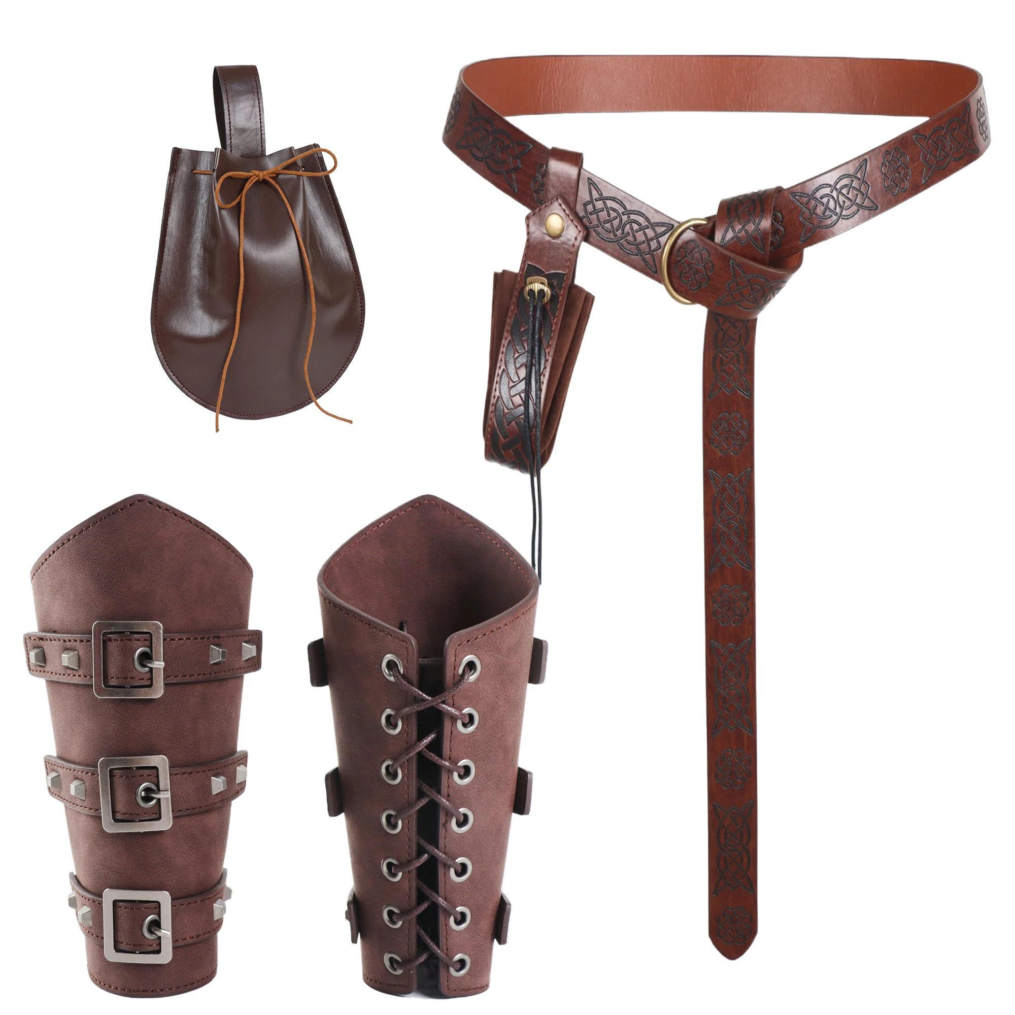 Men-Medieval-Knight-PU-Leather-Belt-Accessories-with-Belt-Pouch ...