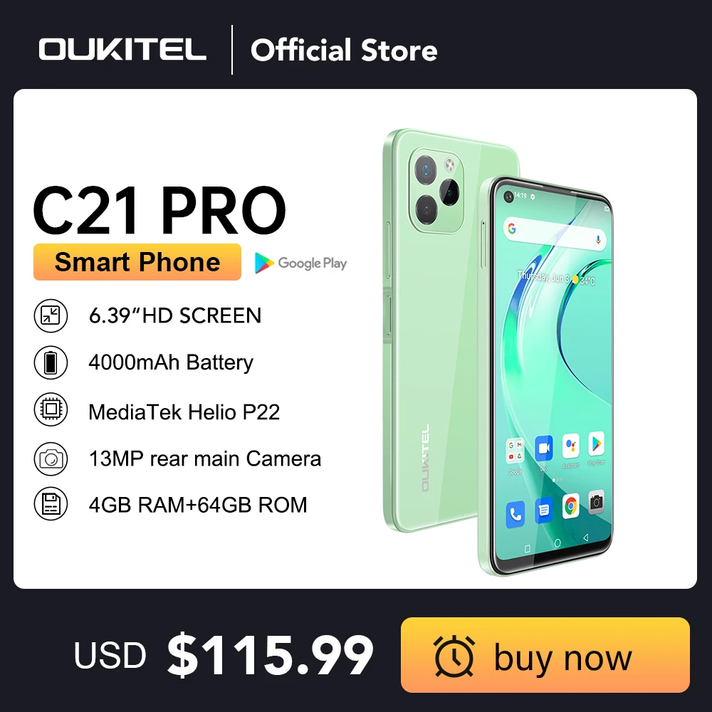 Oukitel C21 Pro Smartphone, 4GB, 64GB, 6,39 "HD +, 4000mAh, Octa Core ...