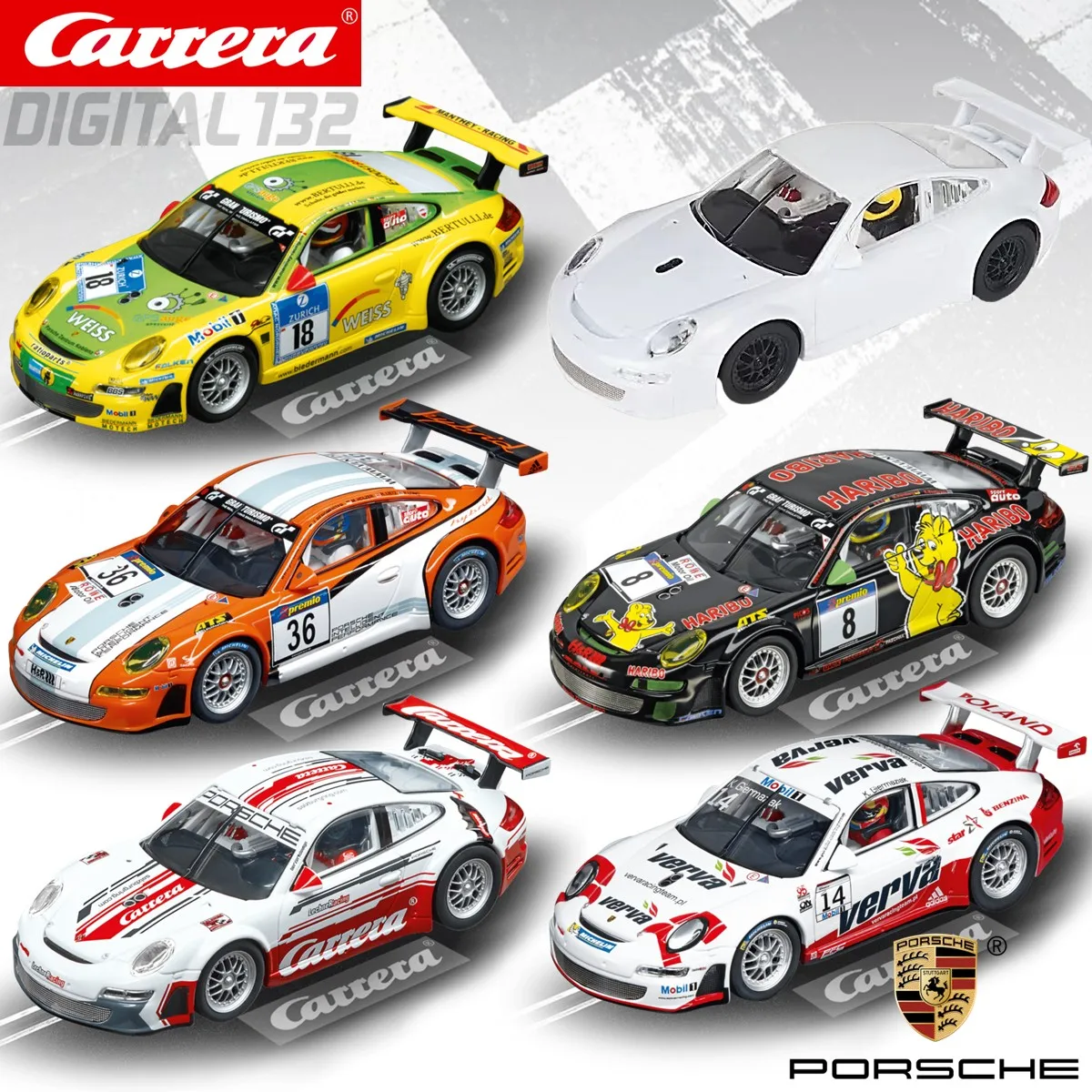 Carrera Slot Car Digital132 Porsche GT3 RSR 30609 Manthey Racing/30680 ...