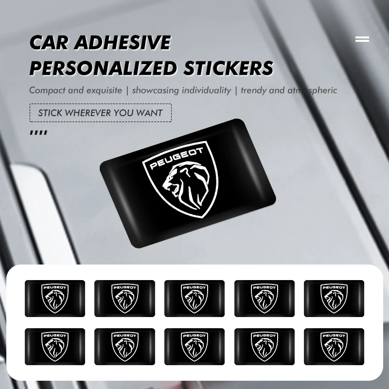 10pcs-Car-Logo-Square-Stickers-Personalized-Self-Adhesive-Decal-For ...