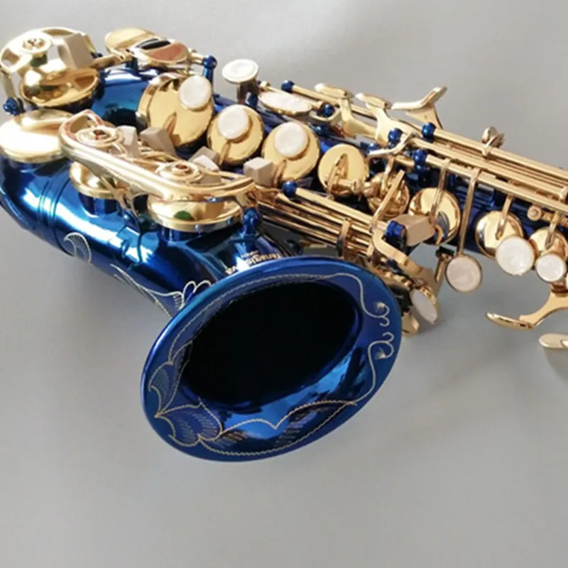 SYLZKR-New-Blue-Curved-Soprano-Saxophone-B-Flat-High-Quality-Brass-S ...