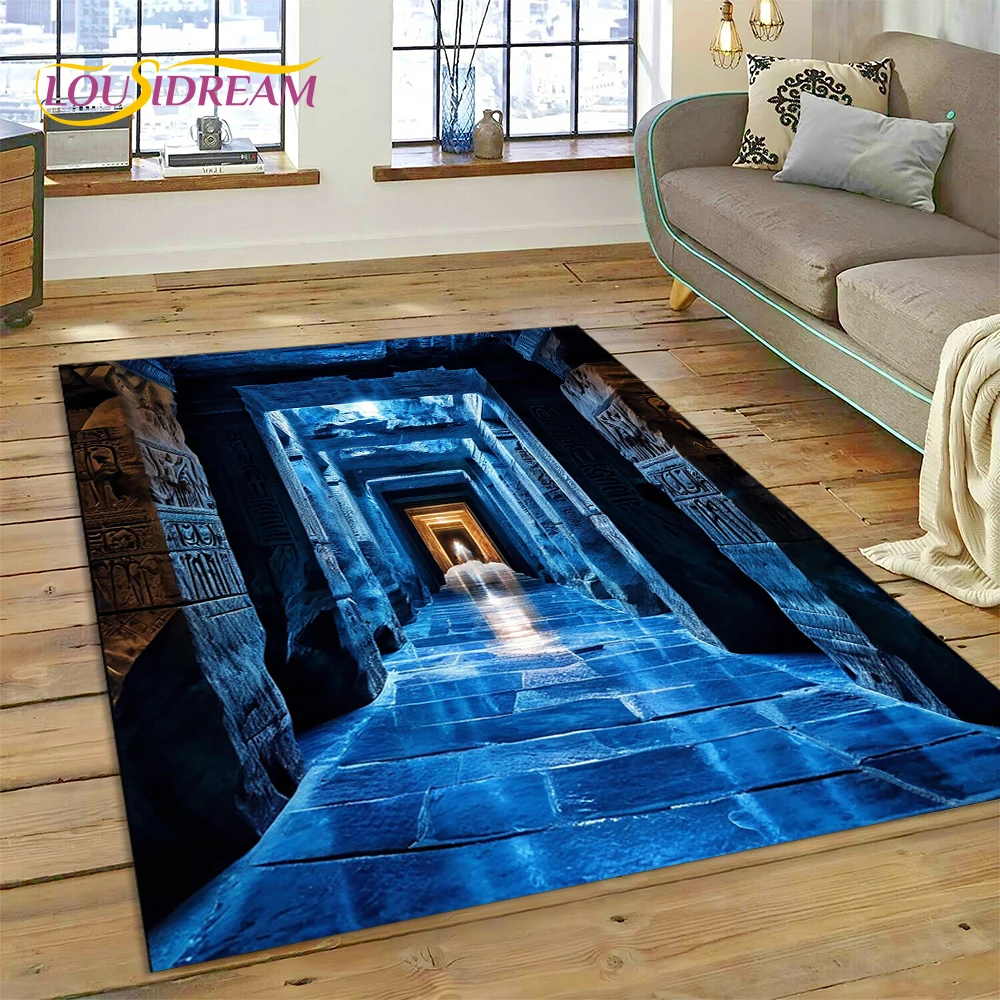 3D Illusion God's Temple Door Gate Carpet Rug for Living Room Bedroom ...