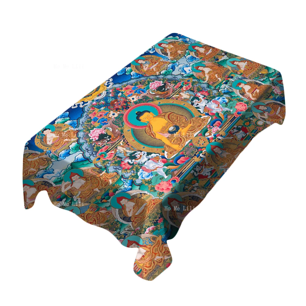 Indian-Buddhism-Art-Thangka-Kalachakra-Mandala-Buddha-Zen-Tablecloth ...
