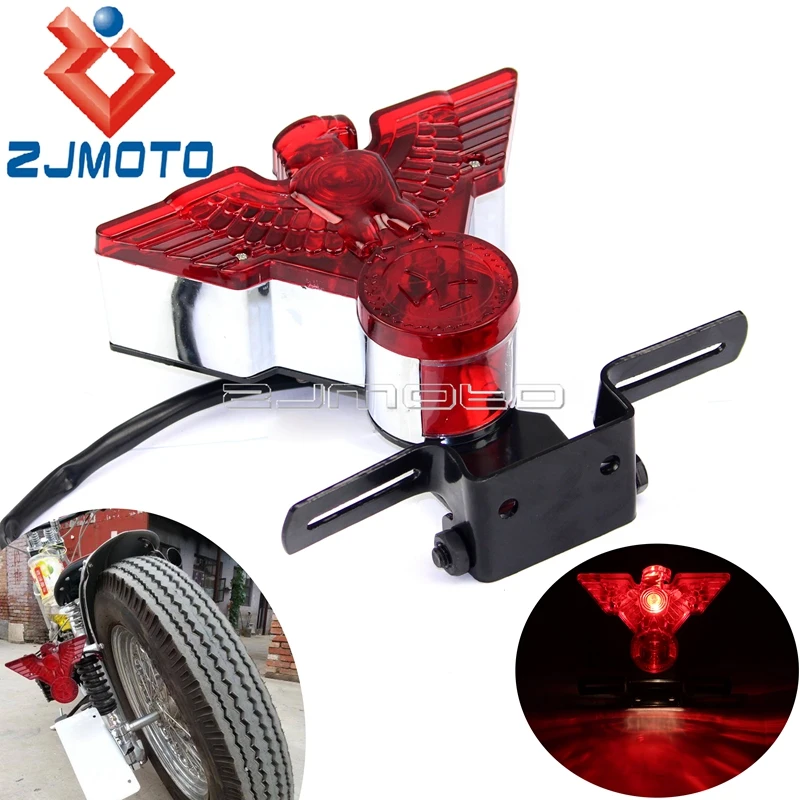 Motorcycle-Rear-Light-w-Bracket-Bird-Brake-Light-For-Harley-Cafe-Racer ...