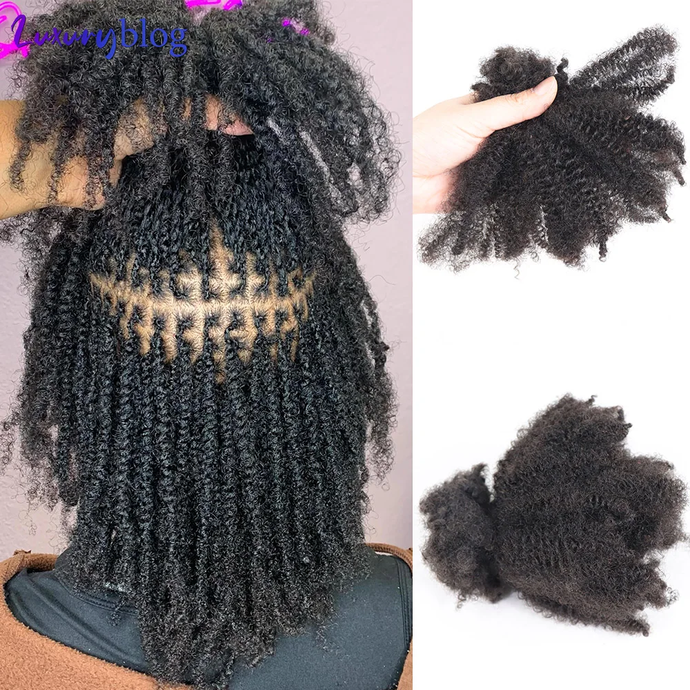 50g Afro Kinky Curly Bulk Human Hair for Braiding Crochet Hair Locks ...