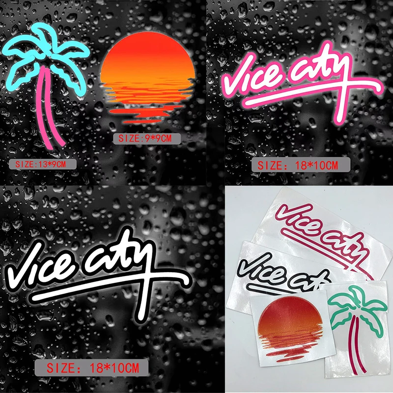 Sunset-Palm-Tree-Vice-City-Decorative-Car-Stickers-Car-Body-Windows ...