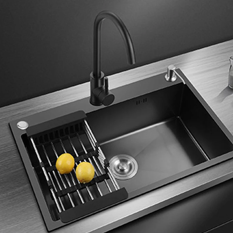 Lavabo-de-cuisine-en-acier-inoxydable-ensemble-de-vidange-noir-Nano ...