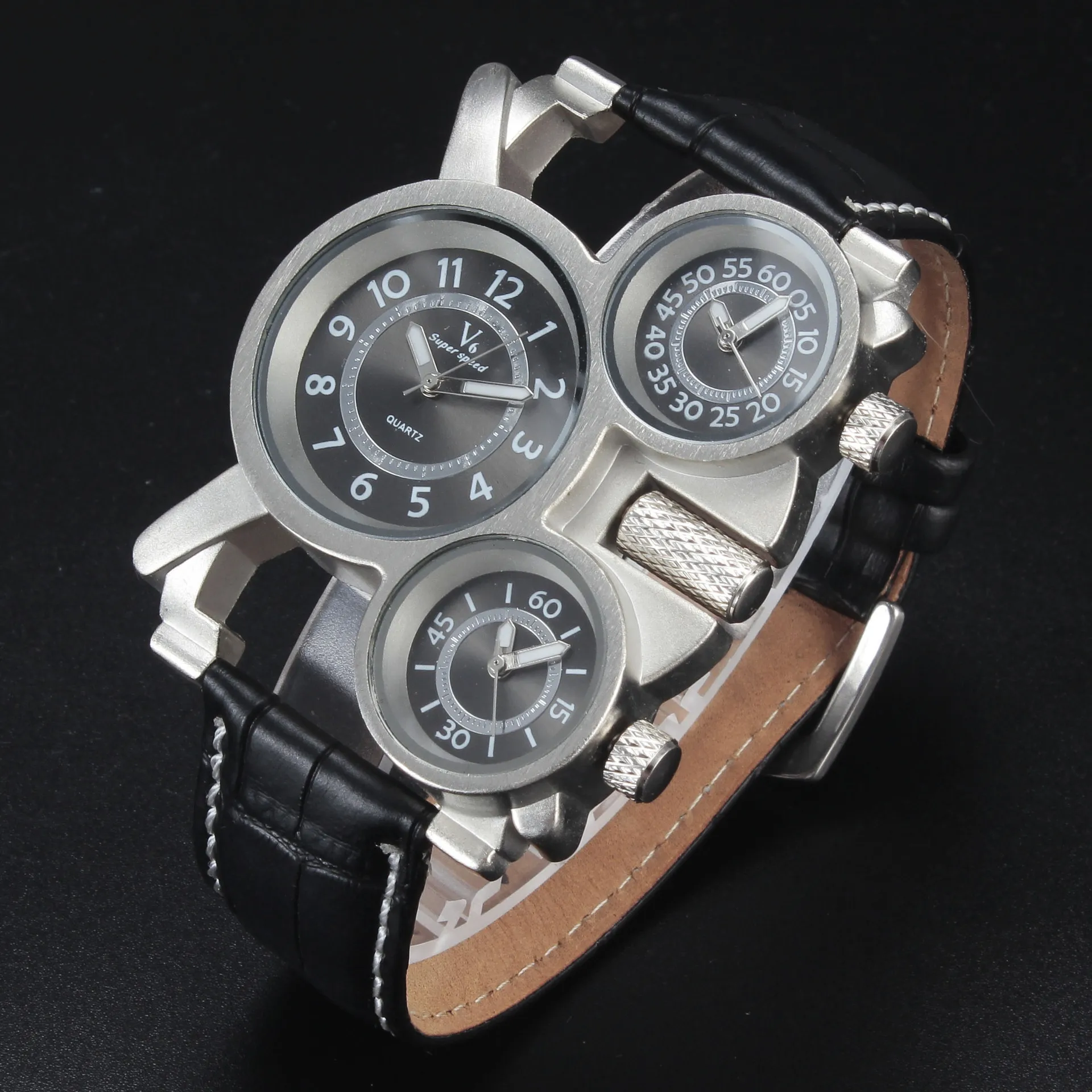 UTHAI-CQ187-Industrial-Mechanical-Style-Three-Time-Zone-Watch-Creative ...
