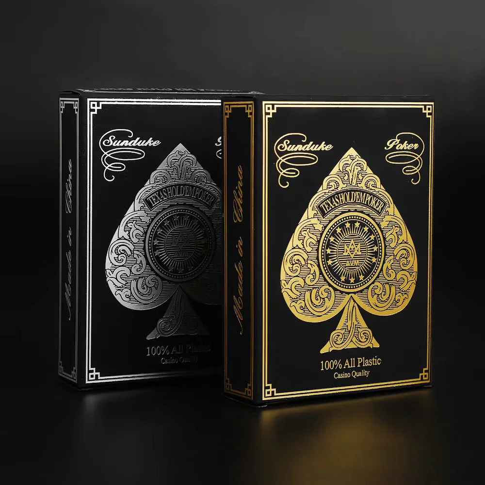 Роскошные игральные карты из золотой и серебряной фольги премиум-класса ...