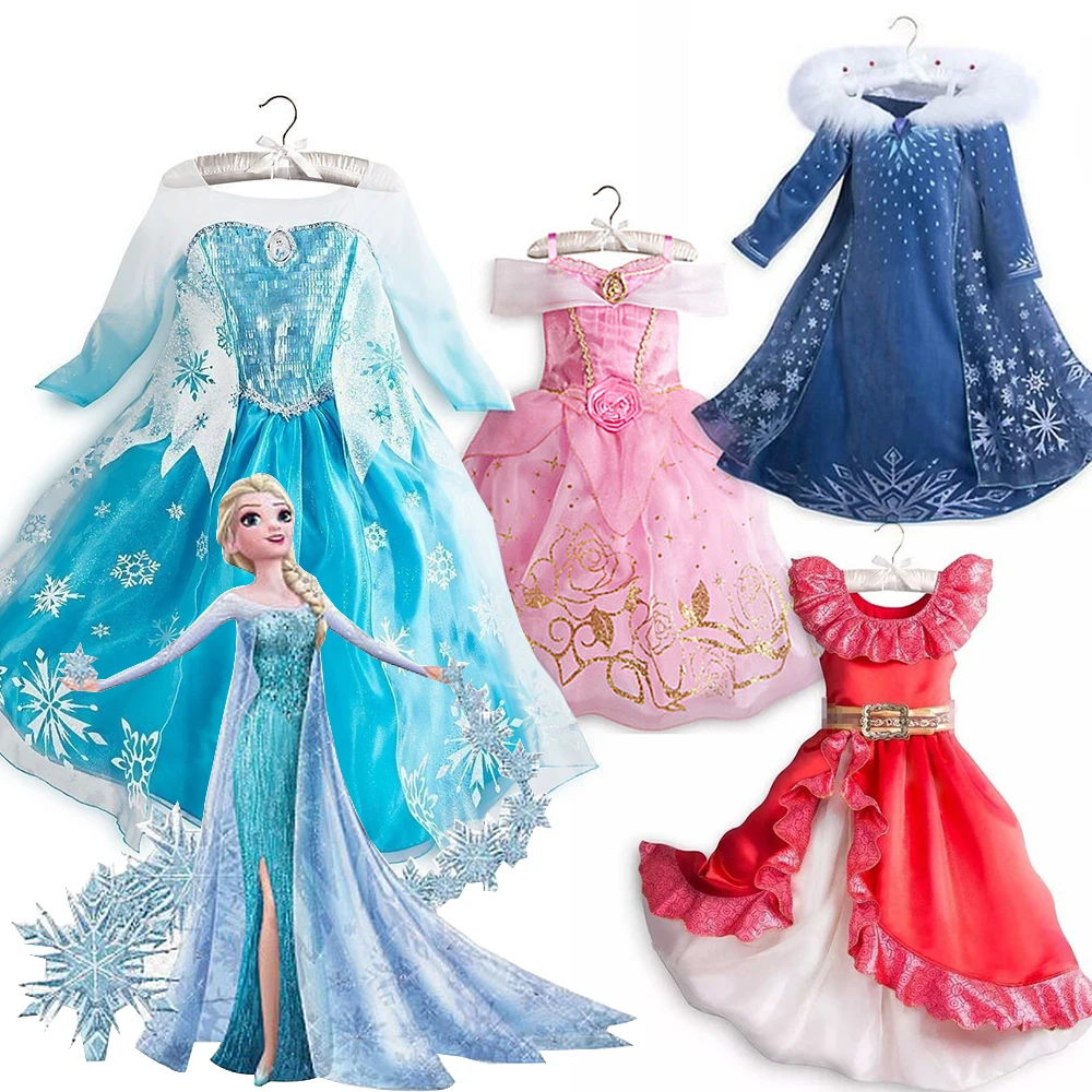 Snow-Queen-Elsa-Costume-for-Kids-Girl-Disney-Frozen-Princess-Dress ...