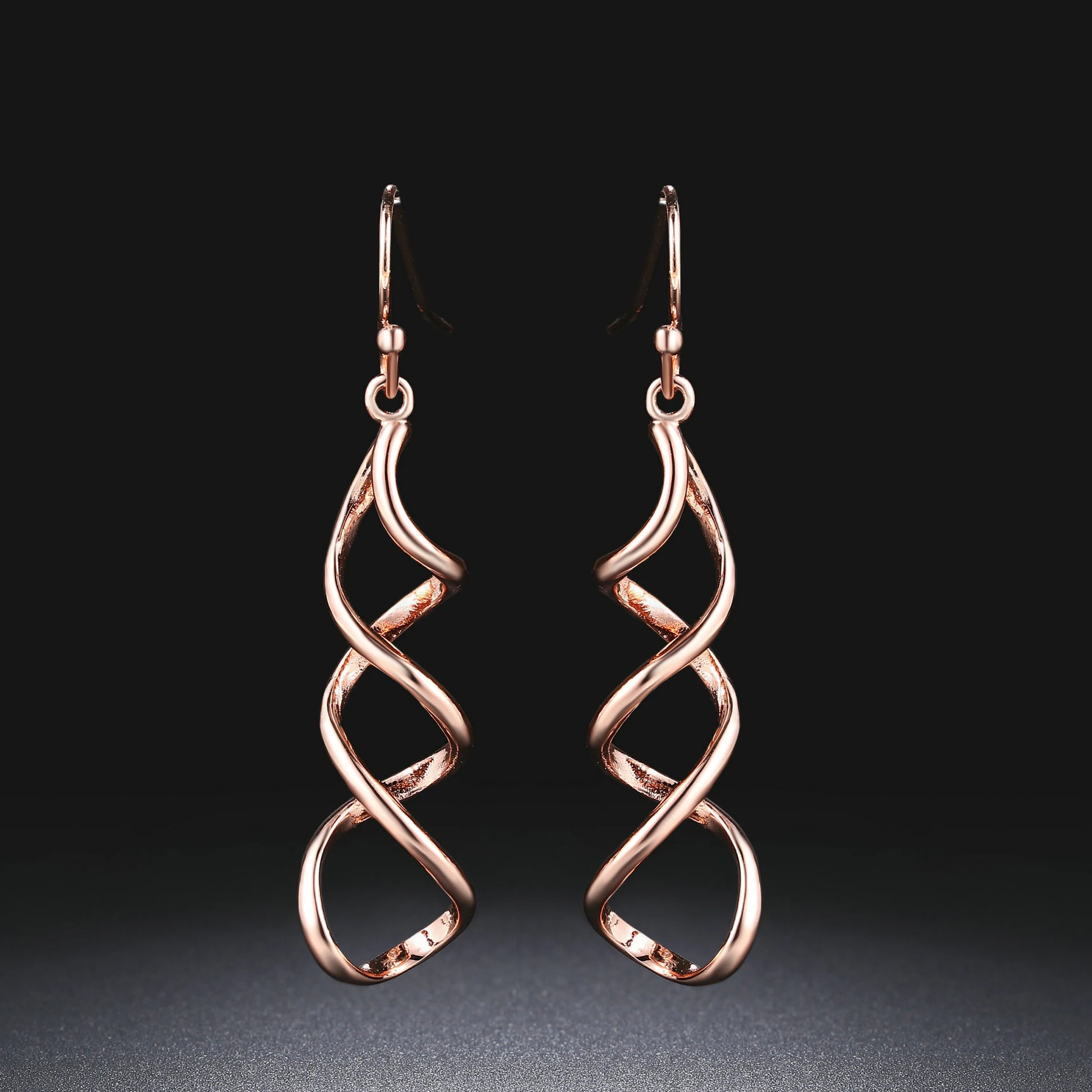 Simple-Spiral-Curved-Long-Drop-Earrings-for-Women-Hanging-Piercing-Wave ...