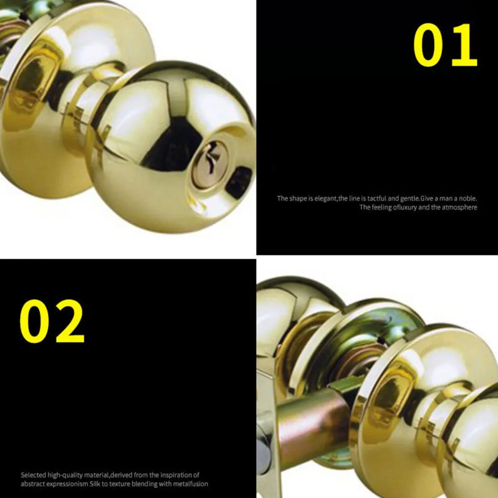 Spherical-Door-Handle-Knobs-Lock-Bathroom-Entrance-Locks-Kitchen-with ...