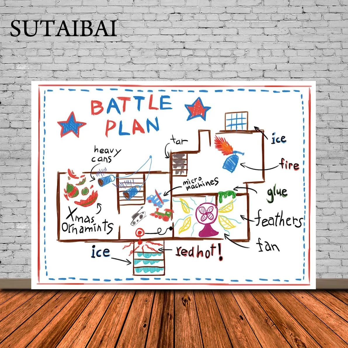 Battle-Plan-Backdrop-for-Retro-90s-Christmas-Home-Alone-Birthday-Party ...