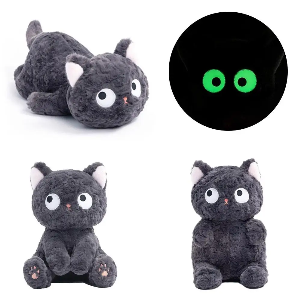 Cute-Kawaii-Fat-Black-Cat-Plush-Stuffed-Animals-Toy-Lifelike-Cat-Doll ...