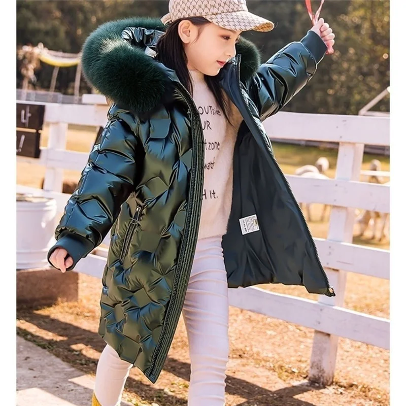 2023-Girls-Parka-Long-Coats-Winter-Waterproof-Fur-Collar-Hooded-Jackets ...