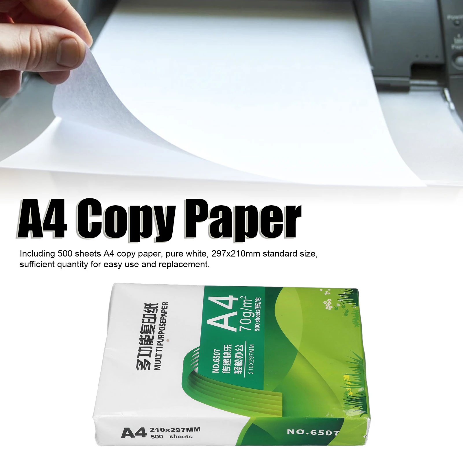 【HOT】500 Sheets A4 Copy Printer Paper Wood Pulp Blank Duplicating Paper ...