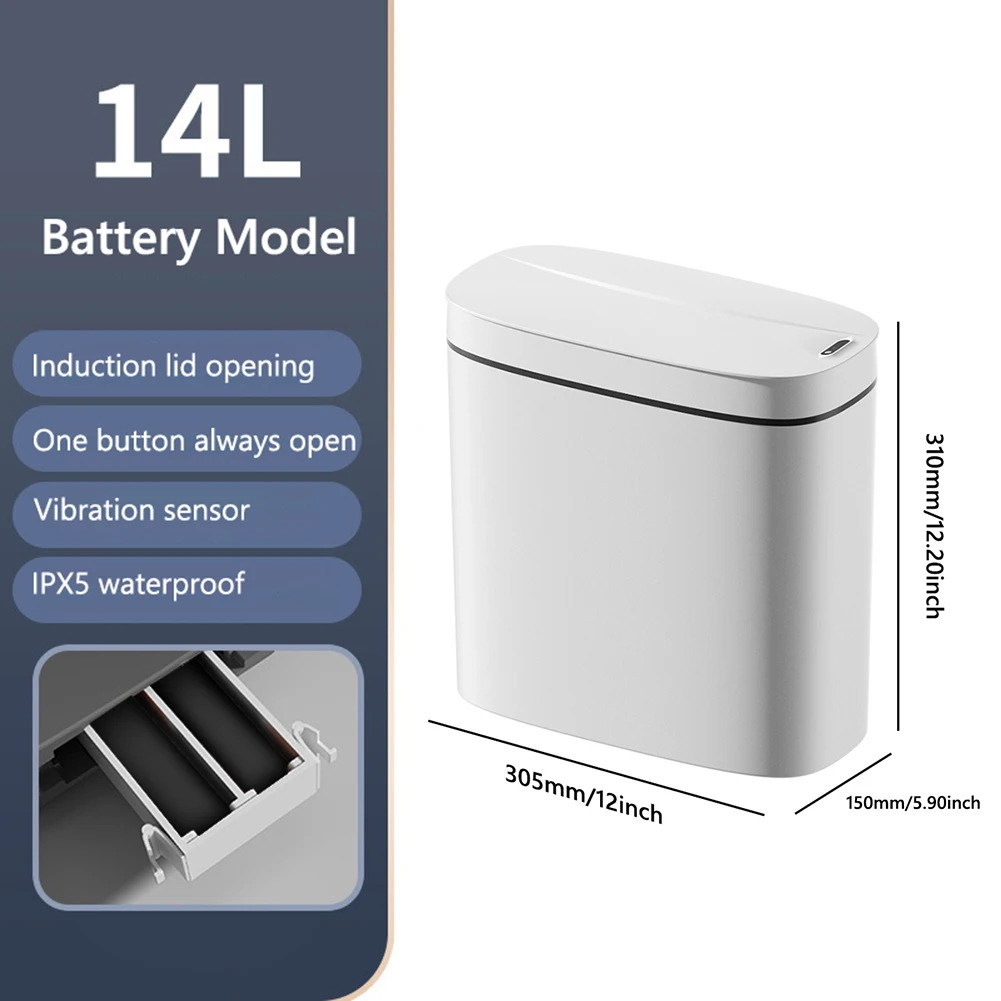 14L-Automatic-Trash-Bin-with-Lid-Intelligent-Touchless-Trash-Can-IPX5 ...