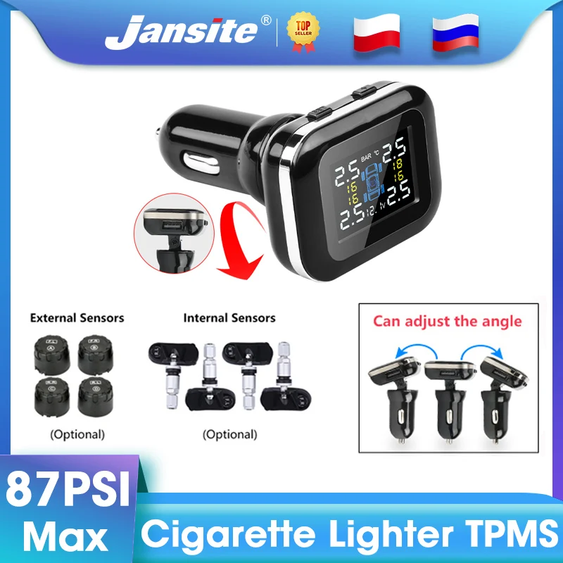 Jansite-Car-TPMS-Cigarette-Lighter-Tire-Pressure-Monitoring-System ...