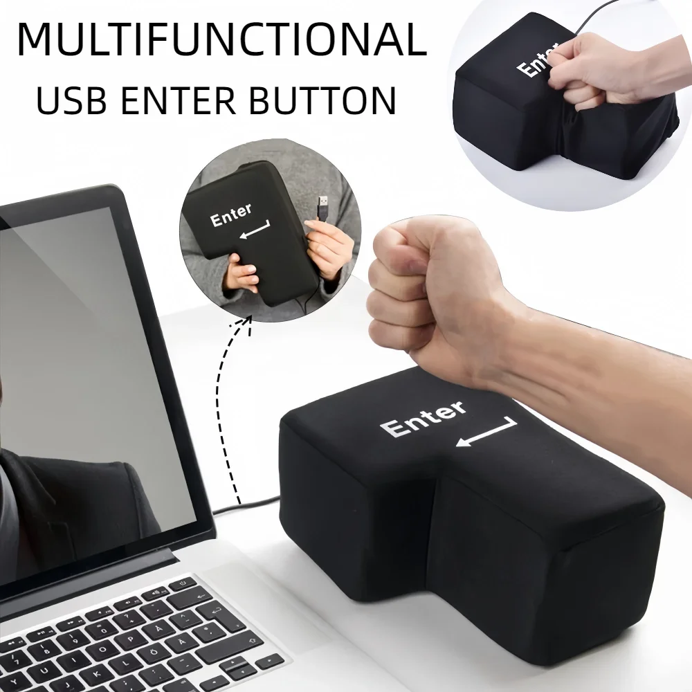Computador-Anti-Stress-Enorme-Enter-Key-Grande-Teclado-USB-Bot-o-de ...