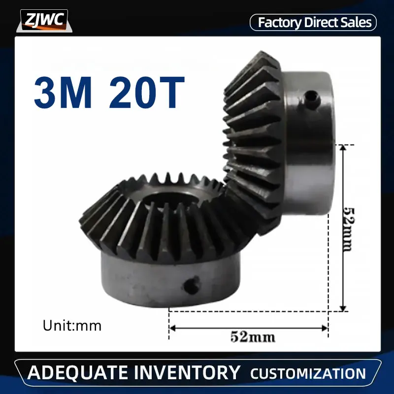 2pcs Bevel Gear 3M 20Teeth With Inner Hole 14/15/16/17/18/19/20/22/24 ...