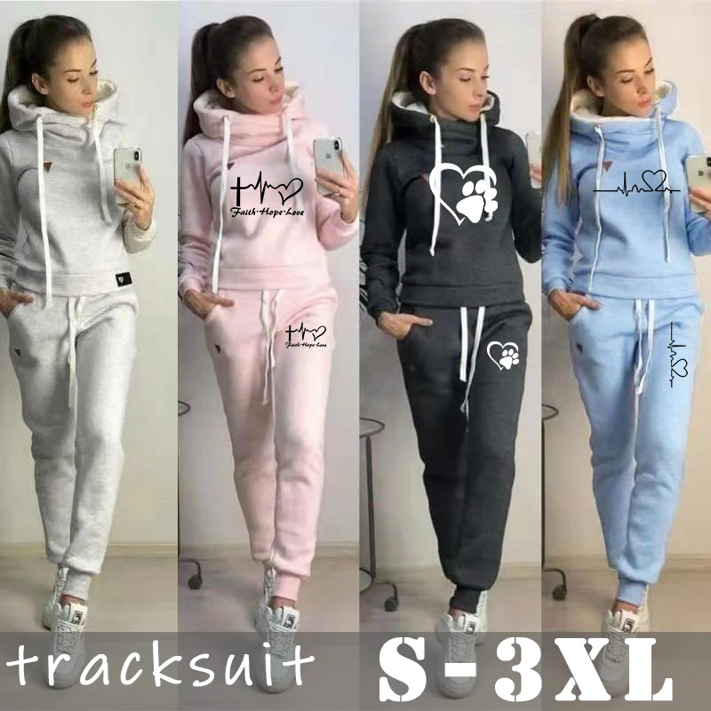 2-Piece-Set-Autumn-Winter-Tracksuit-Women-Sportwear-Fleece-Hoodies ...
