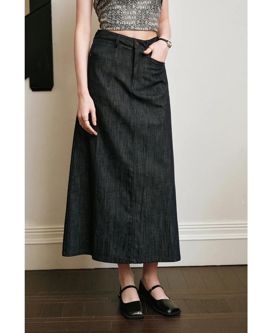 OLrain Summer 2025 Fashion Midi A-LINE High-waist Skirt 100% Cotto ...