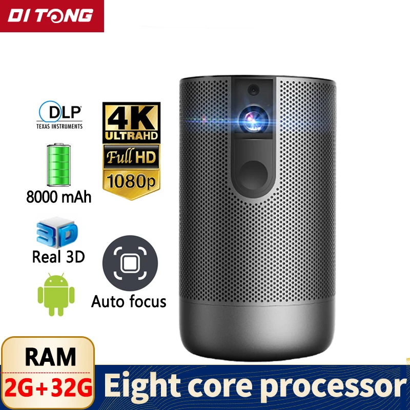 Smart Dlp Mini Projector 1080p 2.4g / 5g Wireless Projectorfull Hd ...