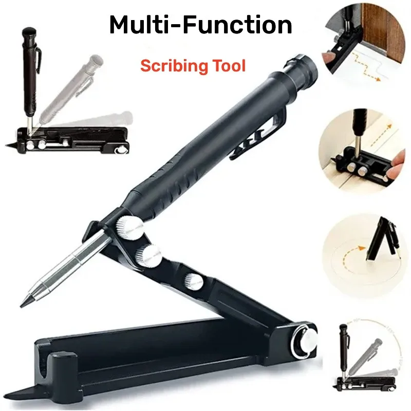 Multi-function Scribing Tool Carpentry Graffiti Line Measuring Hand ...