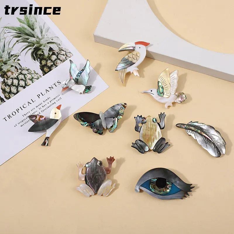 Natural Abalone Shell Brooch Animal Brooches for Women Luxury Niche ...