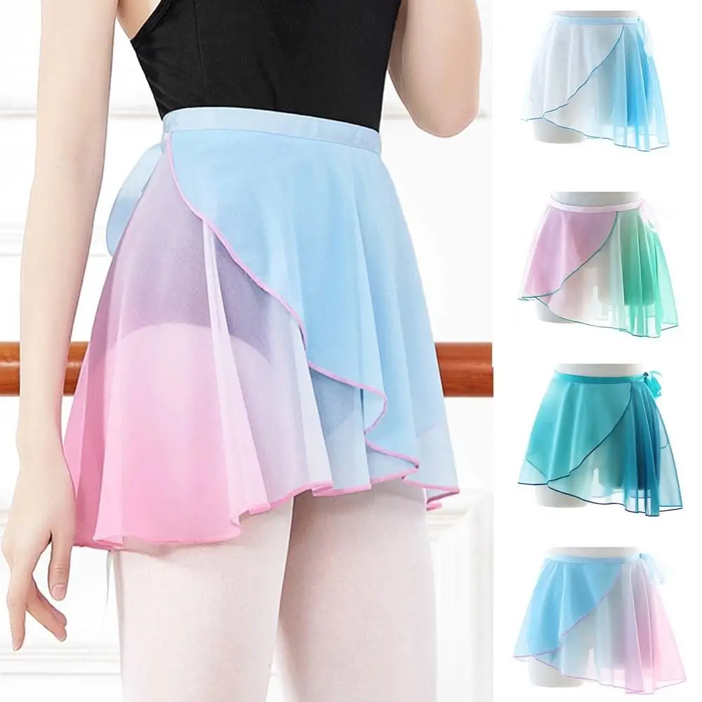 Ballet Skirt Women Girl Ballet Dance Wrap Skirt Dancewear Mini Chiffon ...