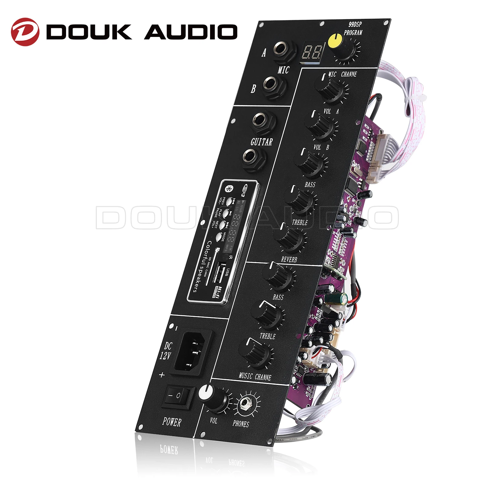 Douk-Audio-HiFi-Karaoke-Mixer-Bluetooth-MIC-USB-SD-Card-Guitar-Pre ...