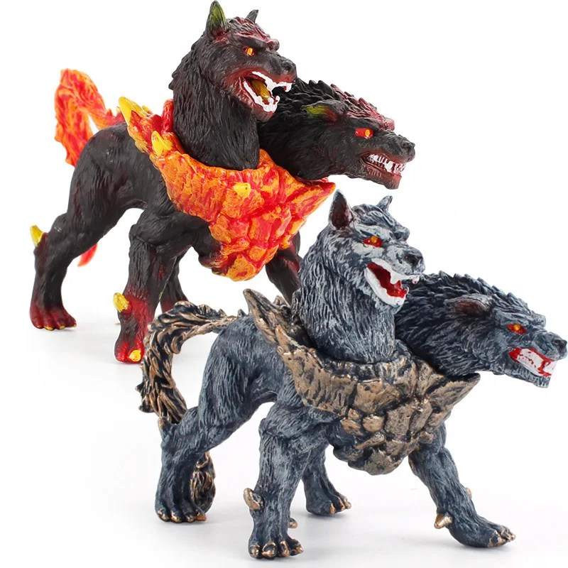 Mythical Cerberus Figures Toys Desktop Animal Static Ornaments Two ...