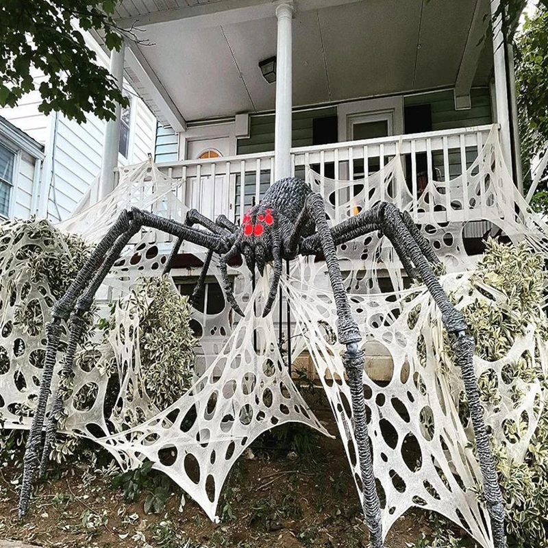 2-4m-Halloween-Decorations-Outdoor-Spider-Web-Giant-Stretchy-Netting ...