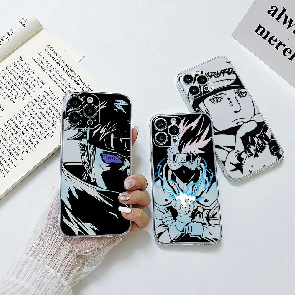 Coque de téléphone transparente Anime Naruto, Sasukes, Kakashies ...