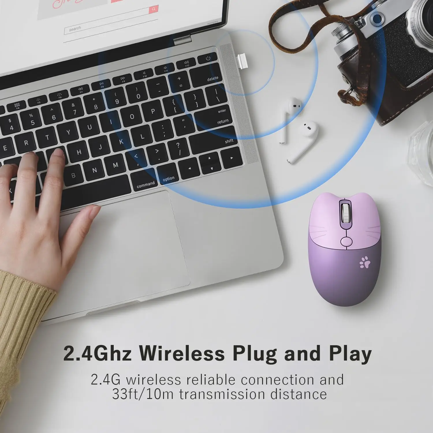 Cute Cat Wireless Mouse 2.4G – Pixels Parade