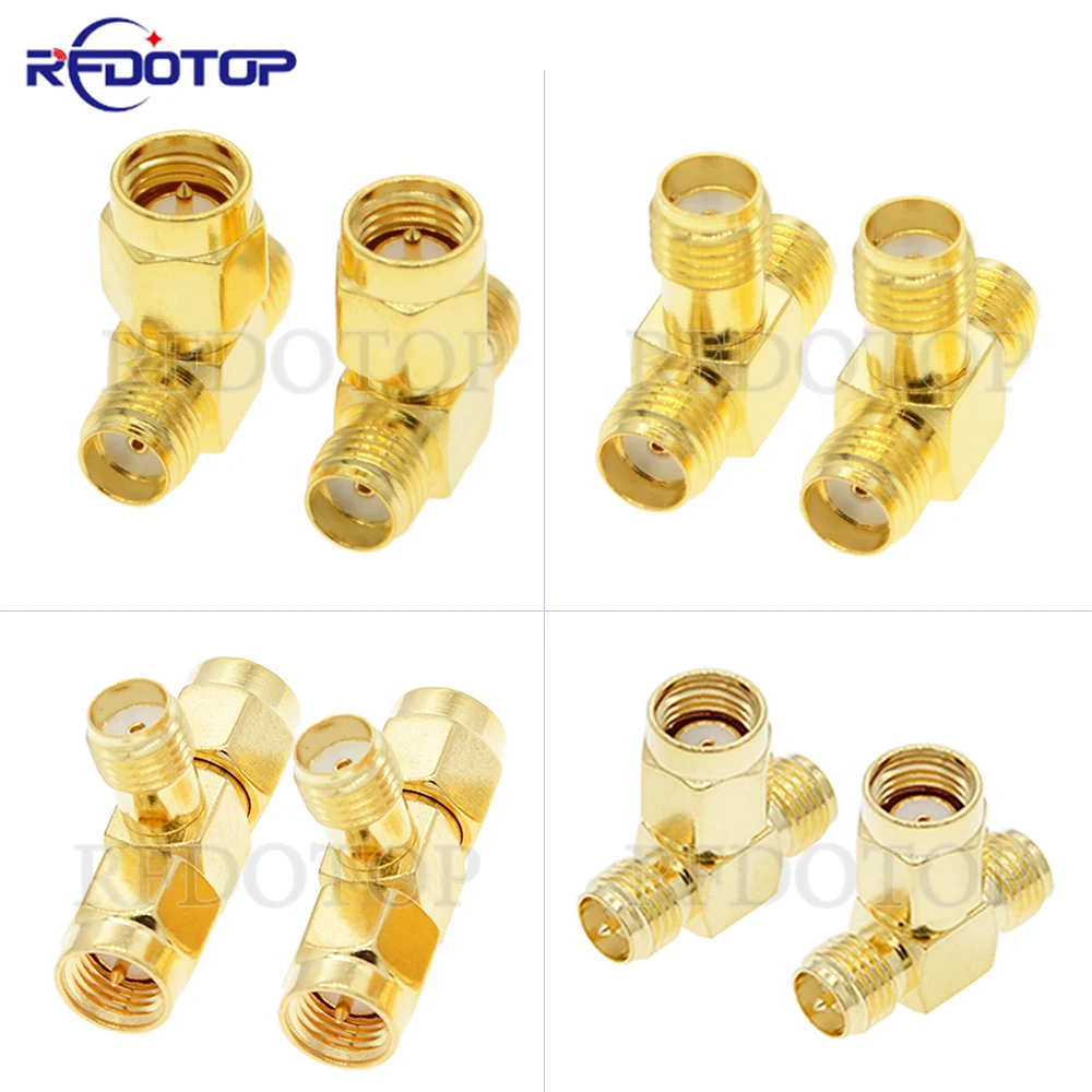 1PCS-SMA-to-Dual-SMA-Male-Female-T-Splitter-Plug-3-Way-Adapter-RF-Coax ...