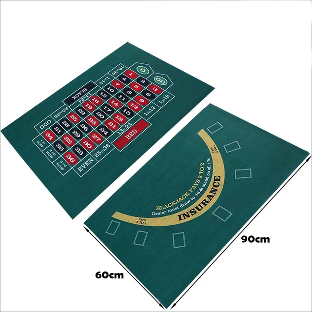 Double-Sided Poker Game Mat Craps Table & Blackjack Casino Felt Roll-up ...