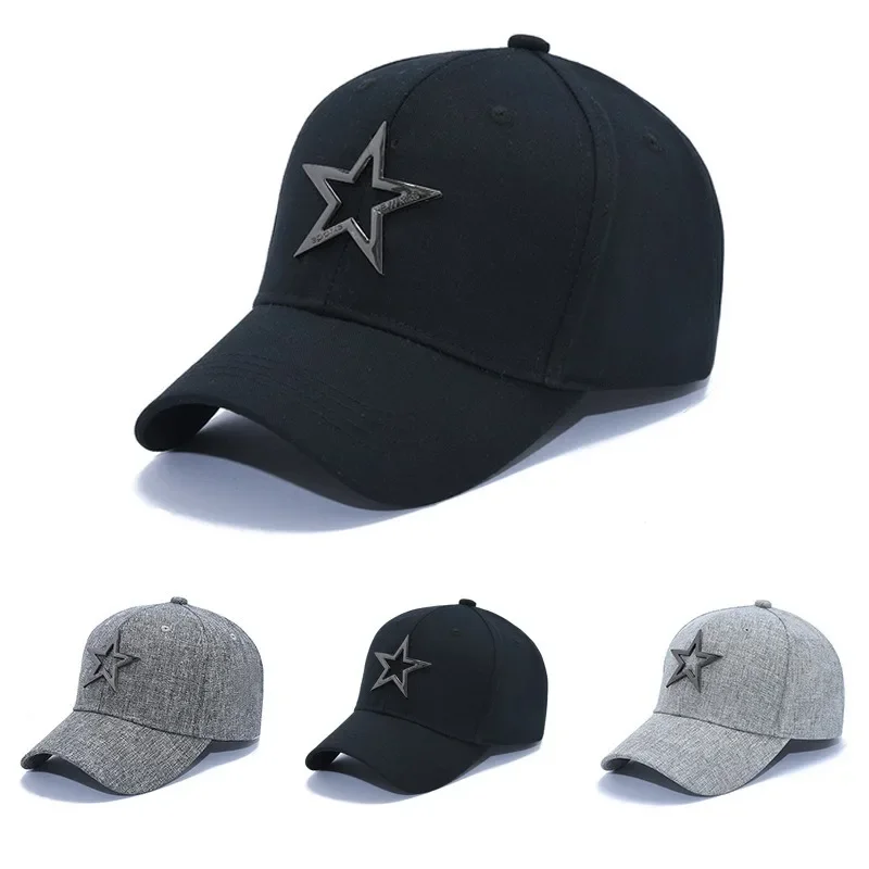 Fashion-Five-pointed-Star-Baseball-Cap-for-Unisex-Retro-Soft-Top-Duckbill-Cap-Women-Versatile ...