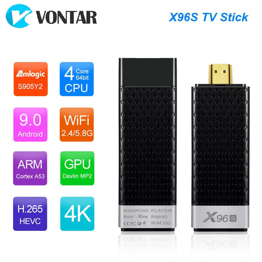 VONTAR dispositivo de TV BOX X96S X96 Stick 4K, Mini TV Stick con ...