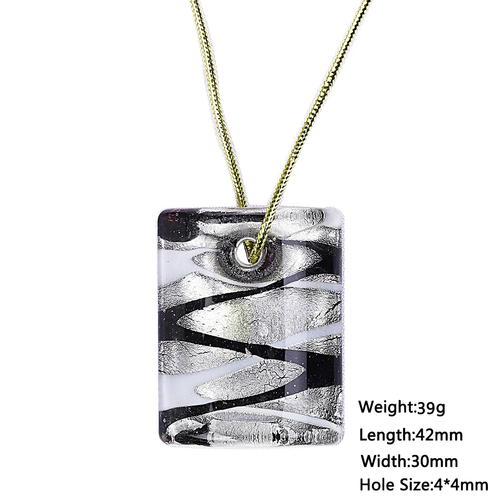 Colgante-de-cristal-de-Murano-hecho-a-mano-Collar-chapado-en-plata ...